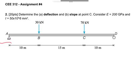 Solved CEE 312 Assignment 42 20pts Determine The A Chegg Com