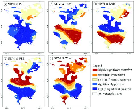 spatial temporal distribution diagram of the response of vegetation in