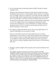 How Do Declarative And Non Docx How Do Declarative And Non Declarative Memories Differ