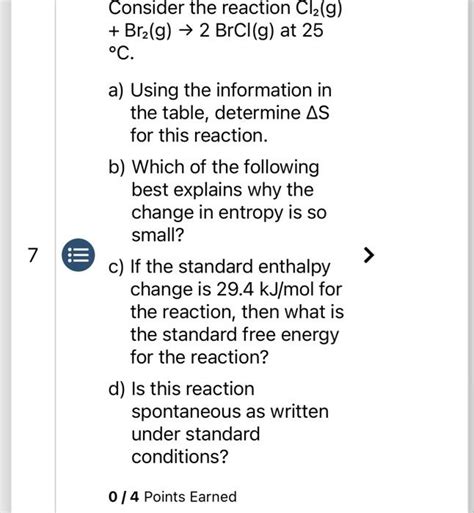 Solved Consider The Reaction Cl2 G Br2 G →2brcl G At 25