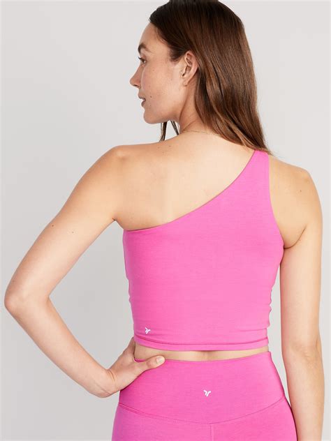 Light Support Powerchill One Shoulder Longline Sports Bra Old Navy