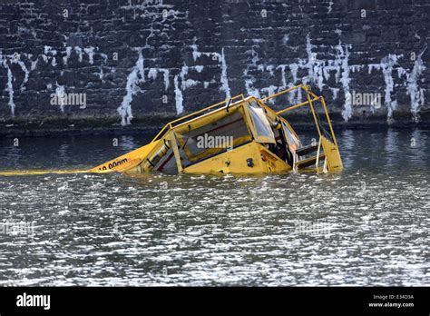 A Duck Marine Amphibious Tour Bus Sinks In The Albert Dock In Liverpool