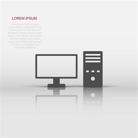 Premium Vector Pc Computer Icon In Flat Style Desktop Vector Illustration On White Isolated