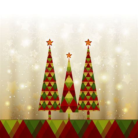Christmas Tree Greeting Card Stock Illustration Illustration Of
