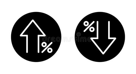 Percent Arrow Up And Down Icon On Black Circle Percentage Increase And