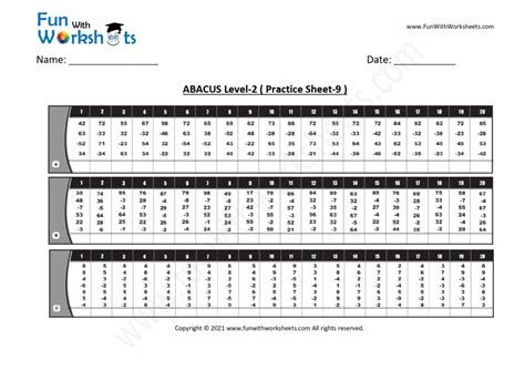 Abacus Practice Worksheets Level 2