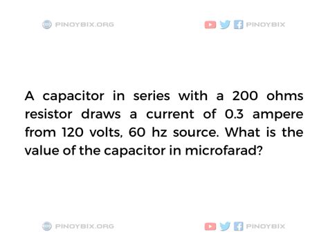Solution What Is The Value Of The Capacitor In Microfarad