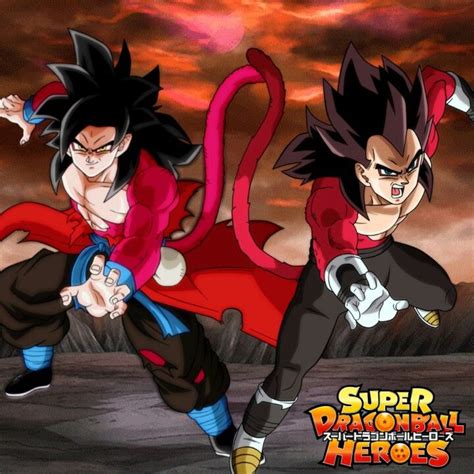 Sdbh Xeno Goku Ssj4 And Xeno Vegeta Ssj4 Anime Dragões Dragão Boll