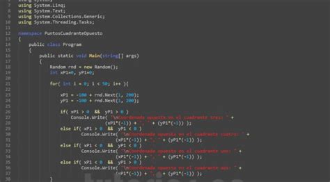 Ciclo For VisualStudio C Puntos Cuadrante Opuesto Tutorias Co