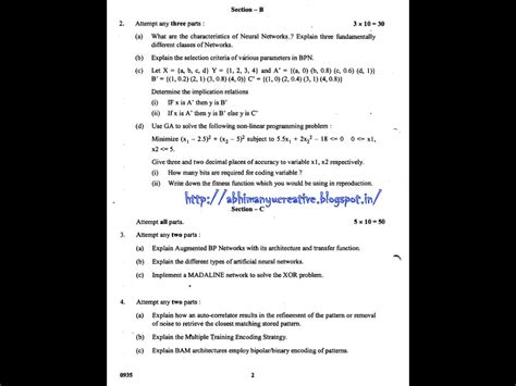 Uptu Exam Introduction To Soft Computing Neural Networks Fuzzy Logic And Genetic Algorithm