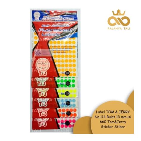 Cod Label Tom And Jerry No 114 Bulat 13 Mm Isi 660 Tomandjerry Sticker