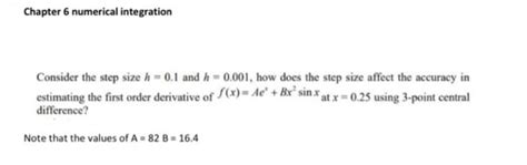 Solved Chapter Numerical Integration Consider The Step Chegg