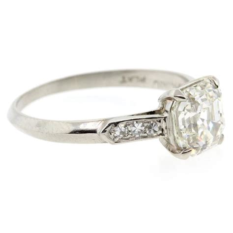 1940s 153 Carat Gia Cert Asscher Cut Diamond Platinum Ring At 1stdibs