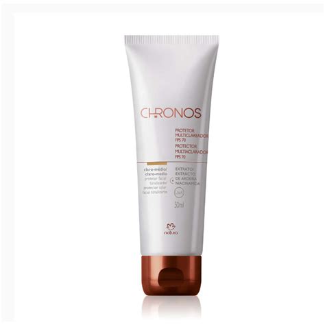 Protetor Multiclareador Natura Chronos FPS 70 50ml Shopee Brasil