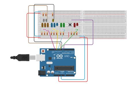 Circuit Design Симулятор игрального кубика на Arduino Tinkercad