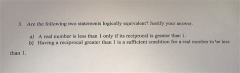 Solved 3 Are The Following Two Statements Logically