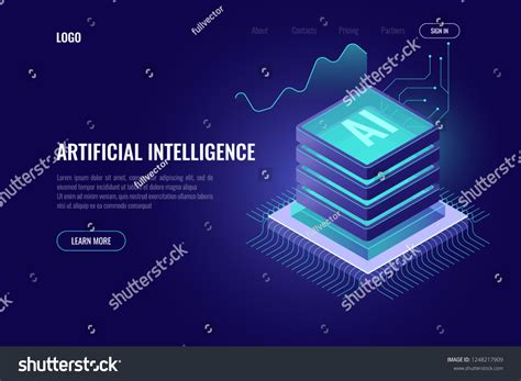 Artificial Intelligence Ai Isometric Icon Computer Stock Vector ...