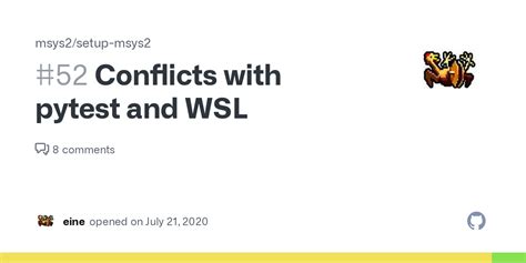 Conflicts With Pytest And WSL Issue Msys Setup Msys GitHub