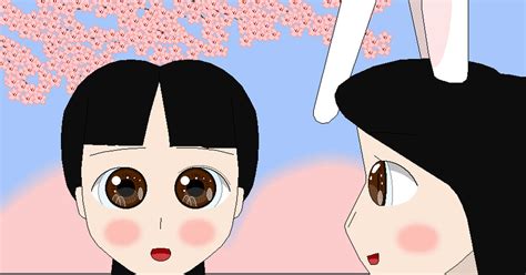桜 さくら咲く四月初めのテニスコート前での堀北真希うさぎと史子ちゃん しらぎくさいとのイラスト Pixiv
