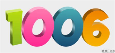 1006 text effect and logo design number