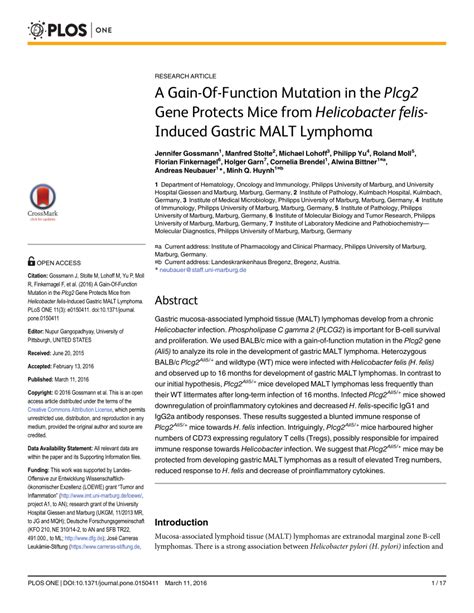 Pdf A Gain Of Function Mutation In The Plcg2 Gene Protects Mice From