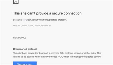 Jak szybko naprawić err ssl version or cipher mismatch