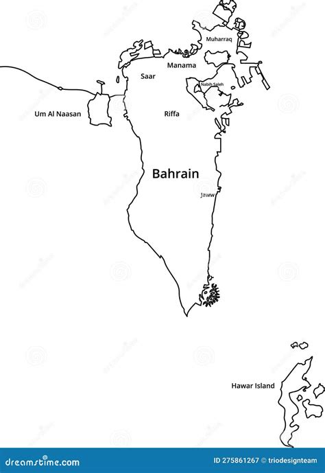 Bahrain Map Main City Map Of Bahrain Political Map Of Bahrain Stock