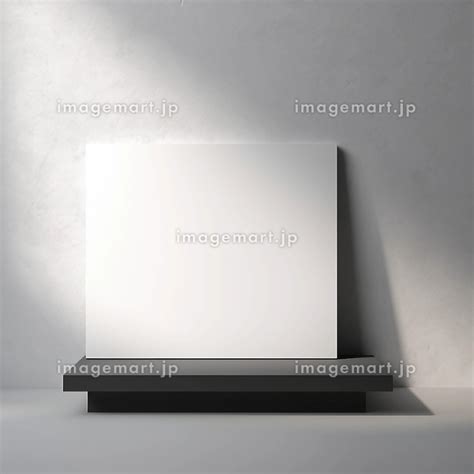 灰色の背景に黒い四角の展示台がある抽象正方形テンプレート。ai生成画像のイラスト素材 239450494 イメージマート