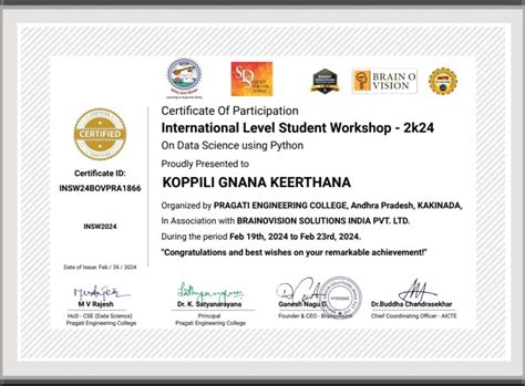 Gnana Keerthana Koppili On Linkedin Brainovision2024 Datascience Python Brainovisionsolutions