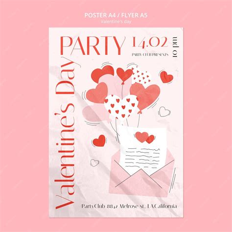 발렌타인 데이 축하 포스터 무료 Psd 파일