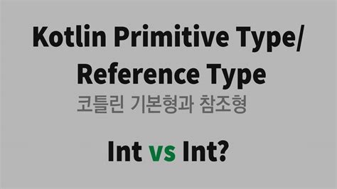 코틀린 자료형의 기본형primitive Type과 참조형reference Type 아카룸