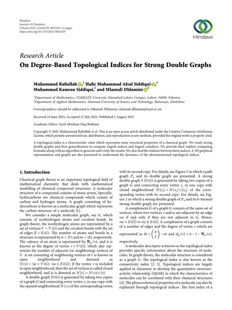 Pdf On Degree Based Topological Indices For Strong Double Graphs