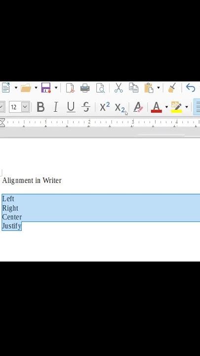 Text Alignment In Libreoffice Writer Left Align In Writer Right Alignment In Writer Youtube