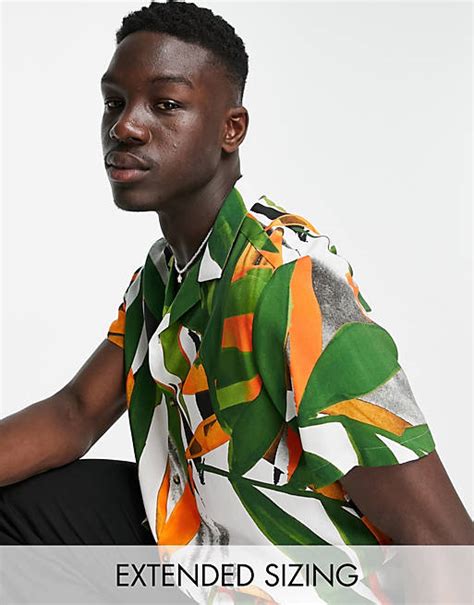 Asos Design Relaxed Revere Shirt In Vintage Inspired Floral Print Asos