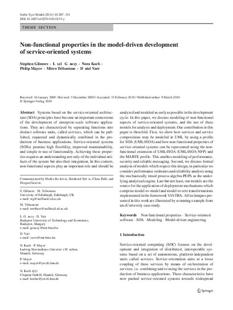 pdf non functional properties in the model driven development of service oriented systems