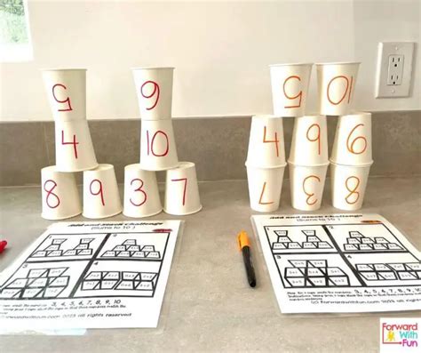 addition cups stack stem building challenge forward with fun