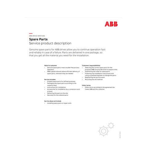 Spares And Consumables Abb Motion Services Partnered Solutions Abb