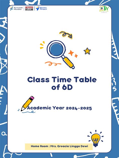 class time table 6d pdf