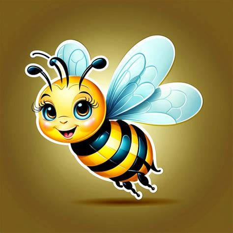 Ilustración Vectorial De Dibujos Animados De Abejas Voladoras Foto