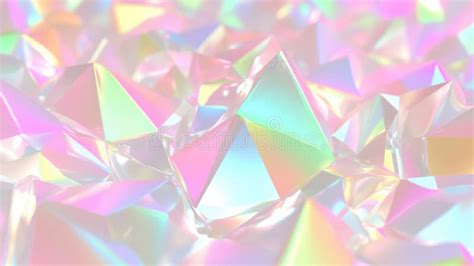 Explore Facets Of Iridescent Crystals Pastel Geometry And Glow In