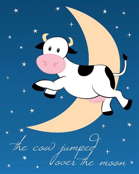 Items Similar To The Cow Jumped Over The Moon Printable X Nursery
