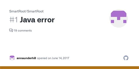 Java Error · Issue 1 · Smartrootsmartroot · Github
