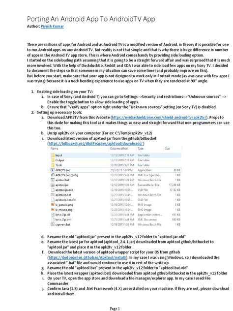 porting an android app to androidtv app piyush kumar pdf mobile