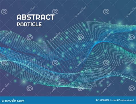 Particle Abstract Background Line Flow Complex Design With Light Shine