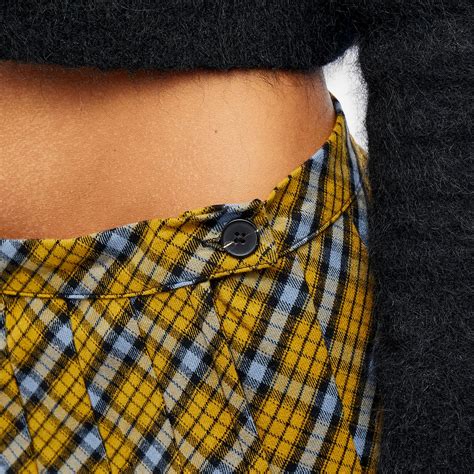 Danielle Guizio Gibson Pleated Skirt Yellow Plaid End Us