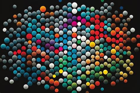Puntos De Colores Sobre Un Fondo Oscuro Foto Premium