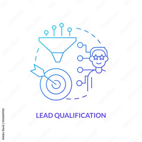 Lead Qualification Blue Gradient Concept Icon Data Filtration Contacts Management Process