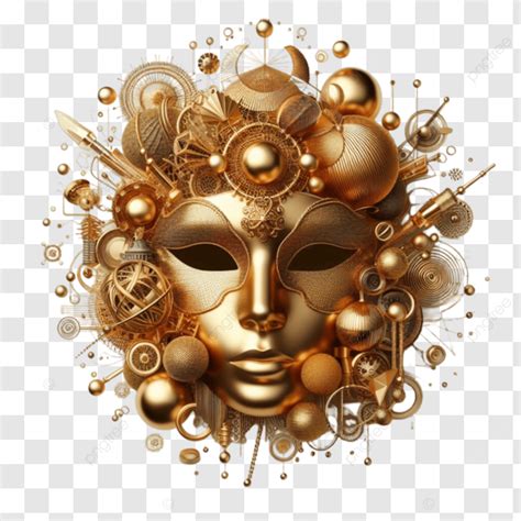 3d A Face Mask Made In Brown Color Small Bubles Around It 3d A Face Mask Made In Brown Color