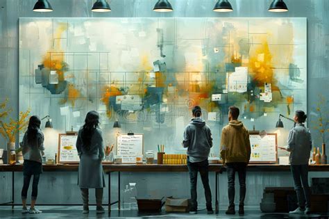 Unlocking Ideas Humans Gather Around Flip Chart For Innovative Problem