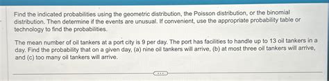 Solved Find The Indicated Probabilities Using The Geometric